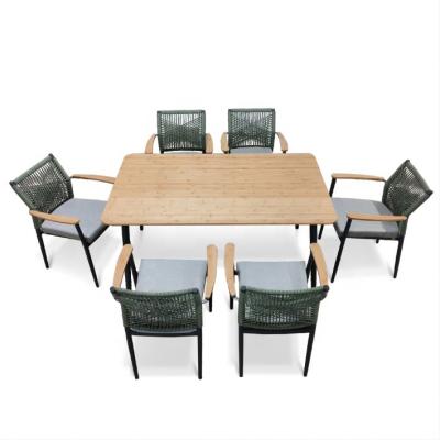 China Aluminum Rattan Outdoor Sofa Set with Luxury Table 3 Seater Garden Furniture for sale