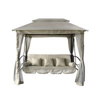China Steel Frame Patio Canopy Swing Bed 2520x1750x2500mm with Mosquito Netting for Outdoor Leisure for sale