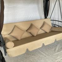 China Steel Frame Patio Canopy Swing Bed 2520x1750x2500mm with Mosquito Netting for Outdoor Leisure for sale