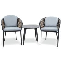 China Outdoor Garden Set Aluminum Rattan Sofa Set with Table and Teapoy 4 Seater for sale