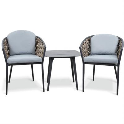 China Outdoor Garden Set Aluminum Rattan Sofa Set with Table and Teapoy 4 Seater for sale