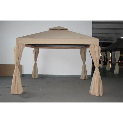 China Aluminum 3x3x2.8M Double Roof Gazebo Tent with Mosquito Netting for Courtyard for sale