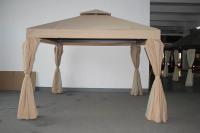 China Aluminum 3x3x2.8M Double Roof Gazebo Tent with Mosquito Netting for Courtyard for sale