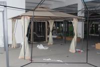 China Aluminum Outdoor Garden Sun Screen Gazebo Collapsible Frame 3.5x3.5x2.67M Waterproof for sale