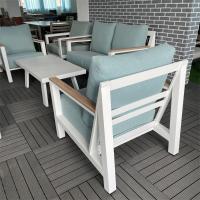 China Outdoor Aluminum Rattan Sofa Set 3 Seater with Tempered Glass Table for Garden Patio for sale