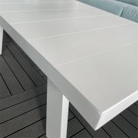China Outdoor Aluminum Rattan Sofa Set 3 Seater with Tempered Glass Table for Garden Patio for sale