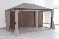 China 3x4x2.7M Aluminum Garden Gazebo Rust Proof Metal Frame Steel Roof Custom Color for sale