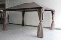 China 3x4x2.7M Aluminum Garden Gazebo Rust Proof Metal Frame Steel Roof Custom Color for sale