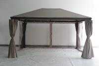 China 3x4x2.7M Aluminum Garden Gazebo Rust Proof Metal Frame Steel Roof Custom Color for sale