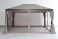China 3x4x2.7M Aluminum Garden Gazebo Rust Proof Metal Frame Steel Roof Custom Color for sale