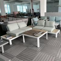 China Outdoor Garden Furniture Aluminum Rattan Sofa Set with Tempered Glass Table Teapoy Bistro Set for sale