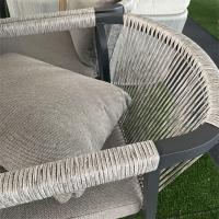 China Modern Aluminum Rattan Garden Sofa Set with Table and Teapoy Bistro Set 3 Seater for sale