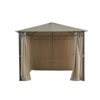 China Outdoor Steel Gazebo 3x3x2.75m with Polyester Curtains for Park Leisure for sale