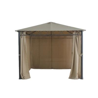 China Outdoor Steel Gazebo 3x3x2.75m with Polyester Curtains for Park Leisure for sale