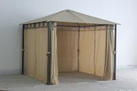 China Outdoor Steel Gazebo 3x3x2.75m with Polyester Curtains for Park Leisure for sale