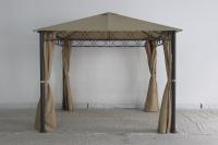 China Outdoor Steel Gazebo 3x3x2.75m with Polyester Curtains for Park Leisure for sale