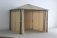 China Outdoor Steel Gazebo 3x3x2.75m with Polyester Curtains for Park Leisure for sale