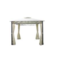 China Large Outdoor Wrought Iron Pavilion 3x3x2.8m with PA Coated Cover for Backyard for sale