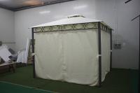 China Large Outdoor Wrought Iron Pavilion 3x3x2.8m with PA Coated Cover for Backyard for sale