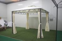 China Large Outdoor Wrought Iron Pavilion 3x3x2.8m with PA Coated Cover for Backyard for sale