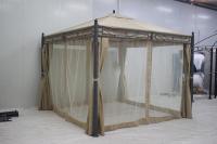 China Easily Assembled Steel Garden Gazebo 3x3x2.75m with Polyester Top Cover and Sidewalls for sale