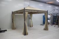 China Easily Assembled Steel Garden Gazebo 3x3x2.75m with Polyester Top Cover and Sidewalls for sale