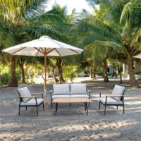 China Customized Color Aluminum Rattan Sofa Set with 3-Seater and Table for Garden Furniture for sale