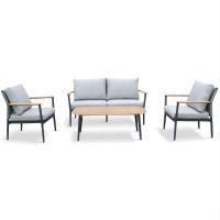 China Customized Color Aluminum Rattan Sofa Set with 3-Seater and Table for Garden Furniture for sale