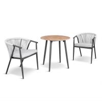 China Aluminum Frame Rattan Sofa Set Outdoor Garden Furniture Living Room Bistro Set 3 Seater for sale