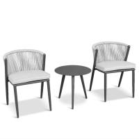 China Aluminum Frame Rattan Sofa Set Outdoor Garden Furniture Living Room Bistro Set 3 Seater for sale