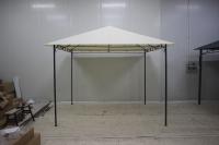 China Polyester White Marble Garden Pavilion 3x3x2.6M Steel Frame Gazebo Waterproof for sale