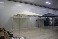 China Polyester White Marble Garden Pavilion 3x3x2.6M Steel Frame Gazebo Waterproof for sale
