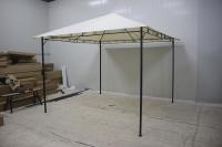 China Polyester White Marble Garden Pavilion 3x3x2.6M Steel Frame Gazebo Waterproof for sale