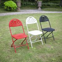 China White Plastic Seat Stackable Metal Folding Chair 440 lbs Capacity Outdoor Garden Wedding Park Use for sale