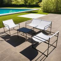 China Modern Outdoor Bar Furniture Set with Tempered Glass Table and Anti-Mosquito Iron Chair for sale
