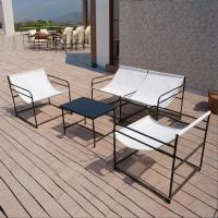 China Modern Outdoor Bar Furniture Set with Tempered Glass Table and Anti-Mosquito Iron Chair for sale