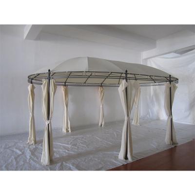China Steel Round Outdoor Patio Garden Canopy Party Gazebo 3.5x5.3x2.65M Collapsible Frame for sale