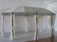 China Steel Round Outdoor Patio Garden Canopy Party Gazebo 3.5x5.3x2.65M Collapsible Frame for sale