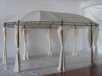 China Steel Round Outdoor Patio Garden Canopy Party Gazebo 3.5x5.3x2.65M Collapsible Frame for sale