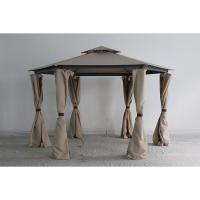 China Outdoor Steel Round Gazebo with Curtain and Mosquito Net 2x2x2.8M Customizable Color for sale