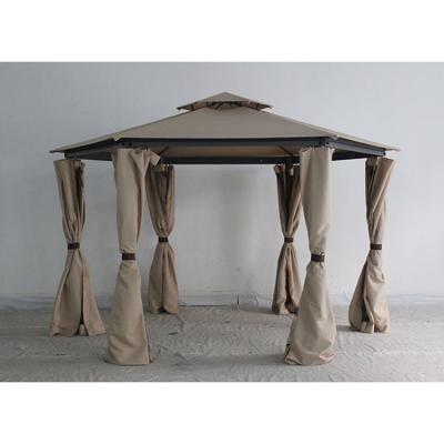 China PVC Coated Steel Gazebo 2x2x2.8M with Curtain and Mosquito Net for Outdoor Leisure for sale