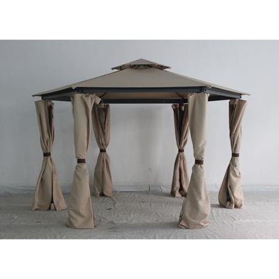China Polyester Gazebo with Mosquito Net and Side Curtains 2x2x2.8M Outdoor Leisure for sale
