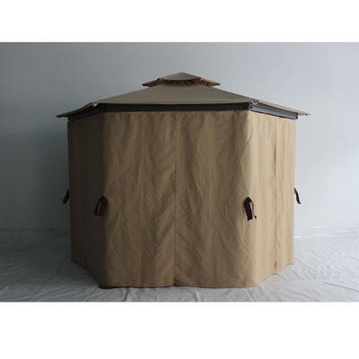 China Collapsible Steel Hexagonal Gazebo 1.8x1.8x2.65M with Netting and Privacy Curtains for sale