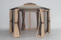 China Collapsible Steel Hexagonal Gazebo 1.8x1.8x2.65M with Netting and Privacy Curtains for sale