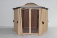 China Collapsible Steel Hexagonal Gazebo 1.8x1.8x2.65M with Netting and Privacy Curtains for sale