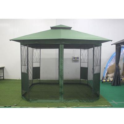 China Waterproof Outdoor Gazebo 3x3m with Zipped Curtain Sidewalls 2-Tier Steel Frame for sale
