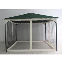 China Steel Frame Outdoor Gazebo 3.5x3.5x2.75M with Polyester Canopy and Mosquito Netting for sale