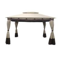 China Metal Outdoor Gazebo Double Topped 3x4x2.7m with Powder Coated Steel Frame for sale