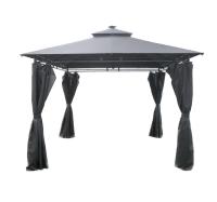 China Steel Frame 3x3x2.7M Round Outdoor Patio Canopy Party Gazebo with Double Topped Design for sale