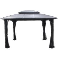 China Aluminum Double Topped Metal Outdoor Gazebo 3x3.65x2.73m for Garden with Mosquito Netting for sale